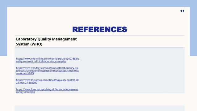 QUALITY CONTROL FOR QUANTITATIVE TEST.pptx | Medical Tests | Medical Health