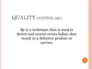 QUALITY CONTROL IN HEMATOLOGY BSC. MLS 3RD | PPTX