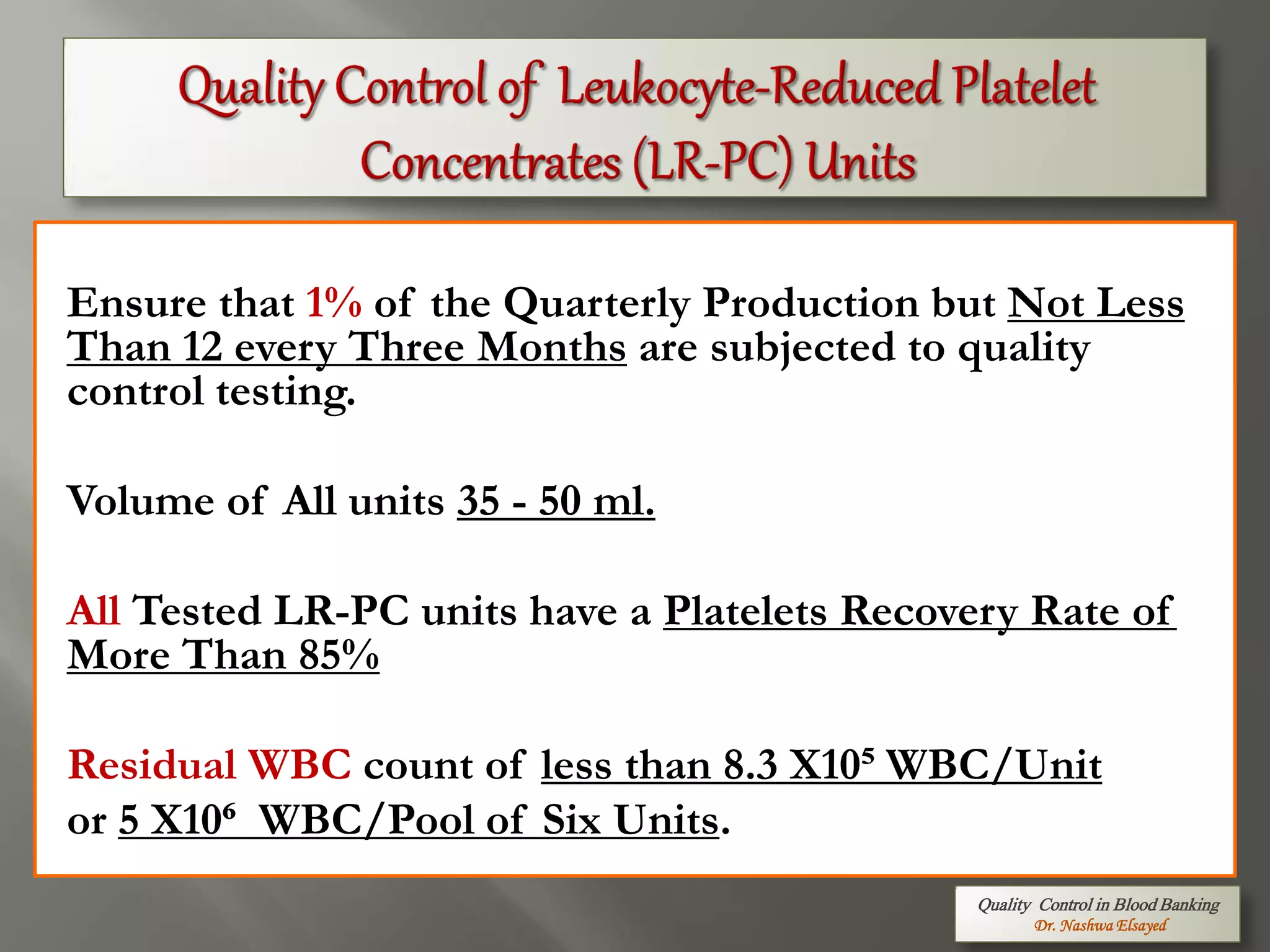 Quality Control in Blood Bank | PDF