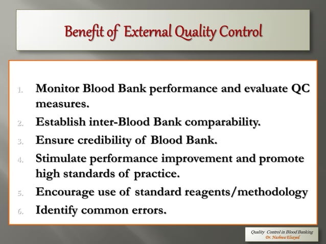 Quality Control in Blood Bank | PDF | Blood Disorders | Diseases and ...