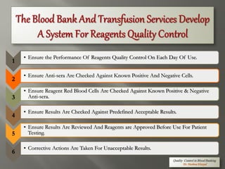Quality Control in Blood Bank | PDF