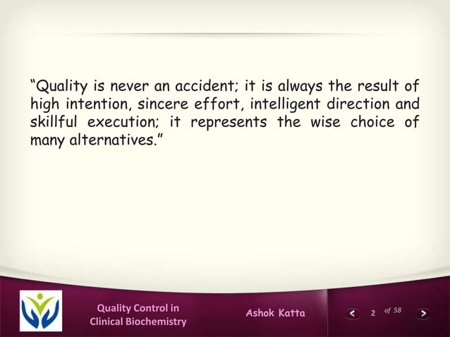 Quality control in clinical biochemistry | PPSX