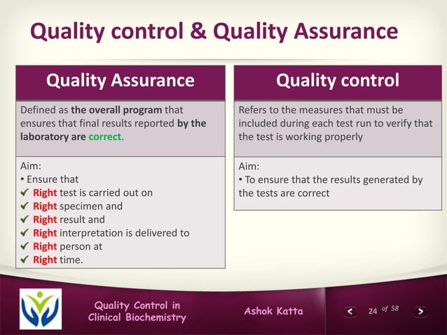 Quality control in clinical biochemistry | PPSX