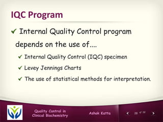 Quality control in clinical biochemistry | PPSX