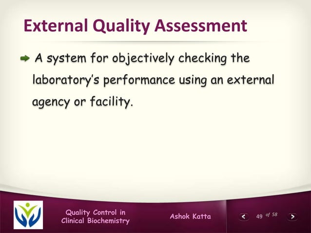 Quality control in clinical biochemistry | PPSX