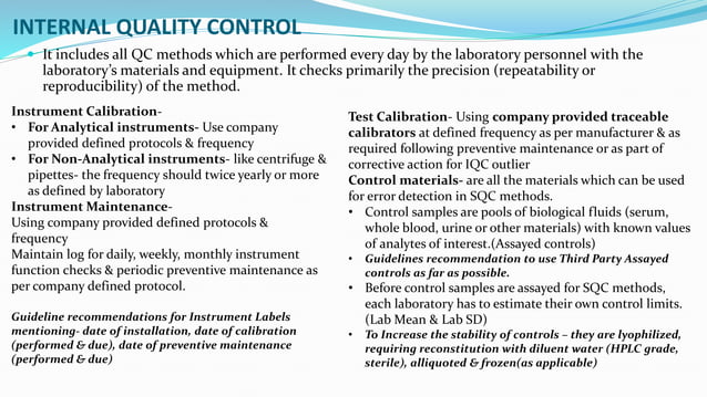 Quality Control In Clinical Laboratory | PPTX | Chemistry | Science
