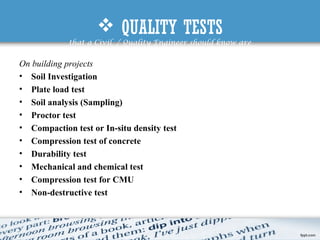 Quality control in construction | PPT