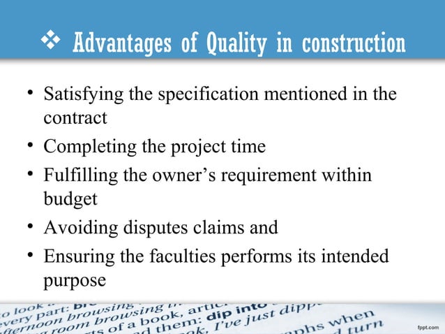 Quality control in construction | PPT