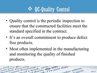 Quality control in construction | PPT