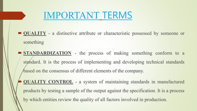 Quality control in food production | PPTX