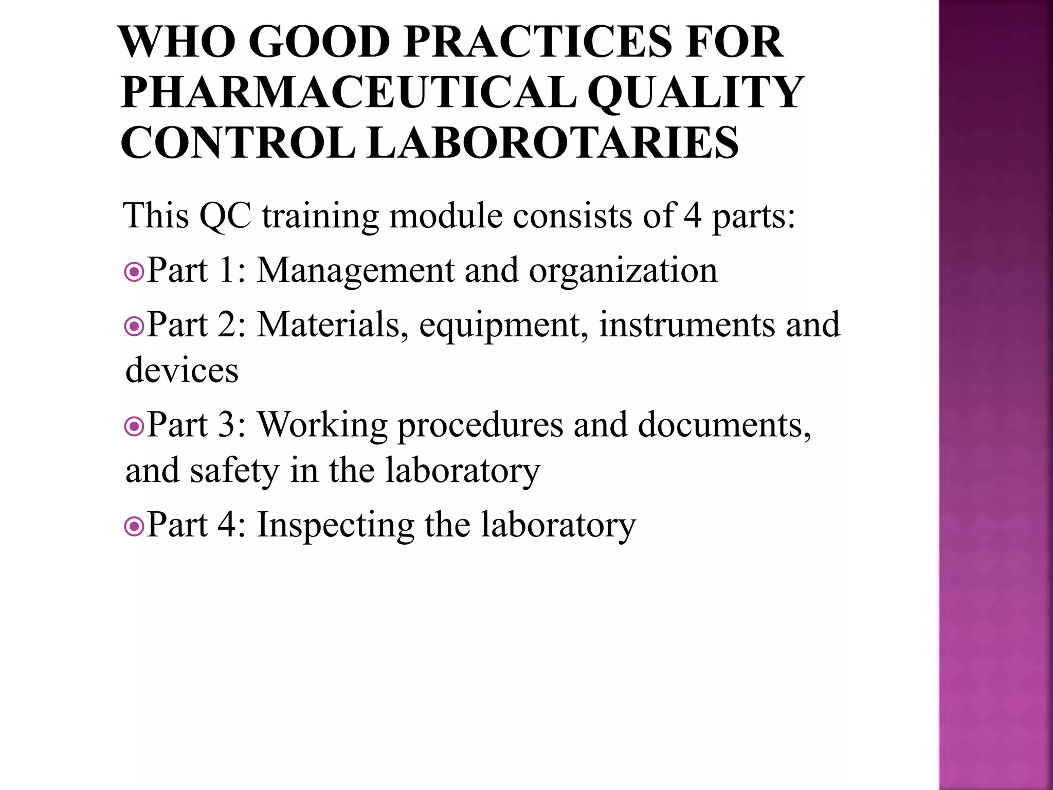 Quality control in pharmaceutical laboratories | PPTX