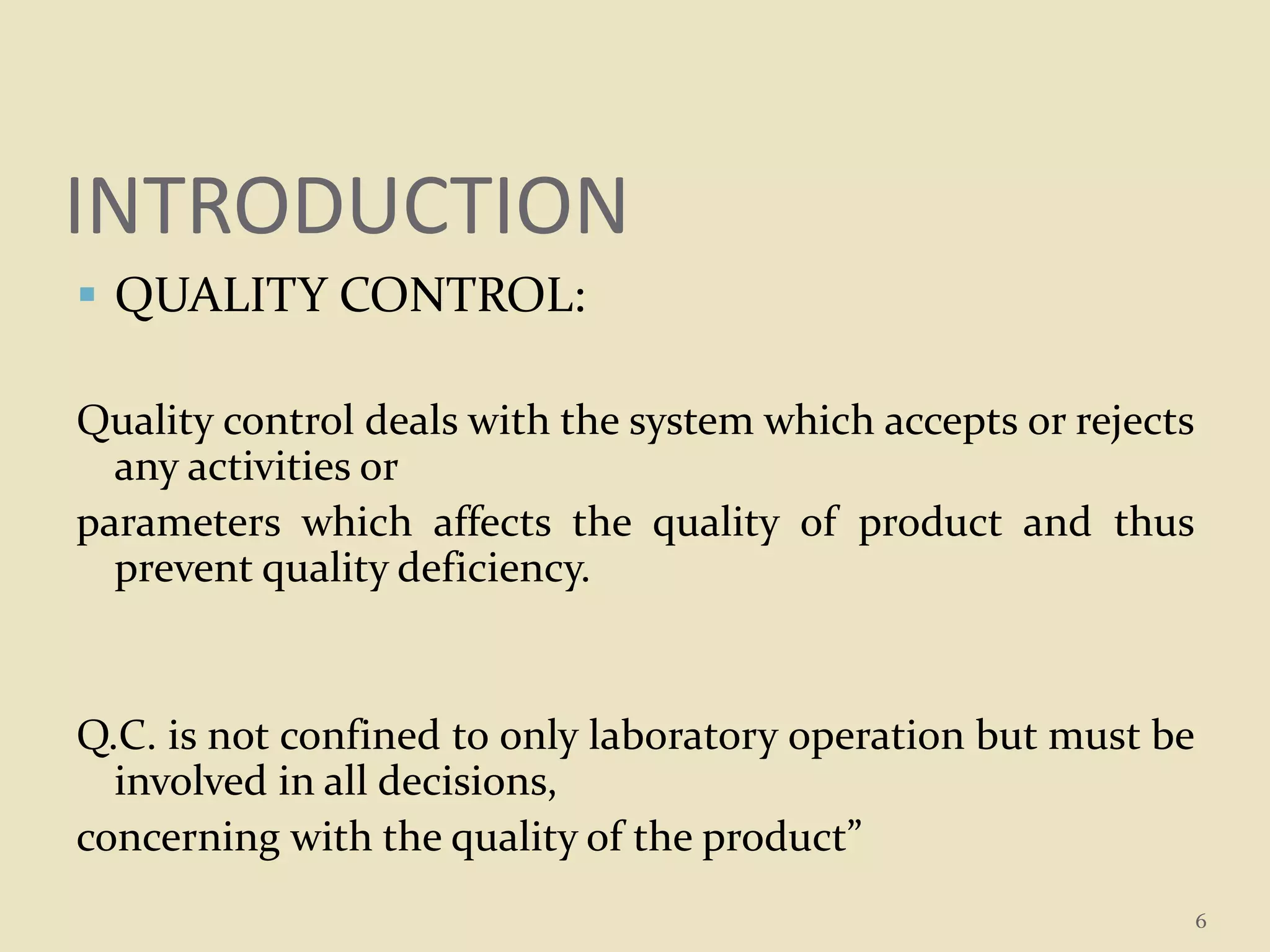Quality control laboratory. | PPTX