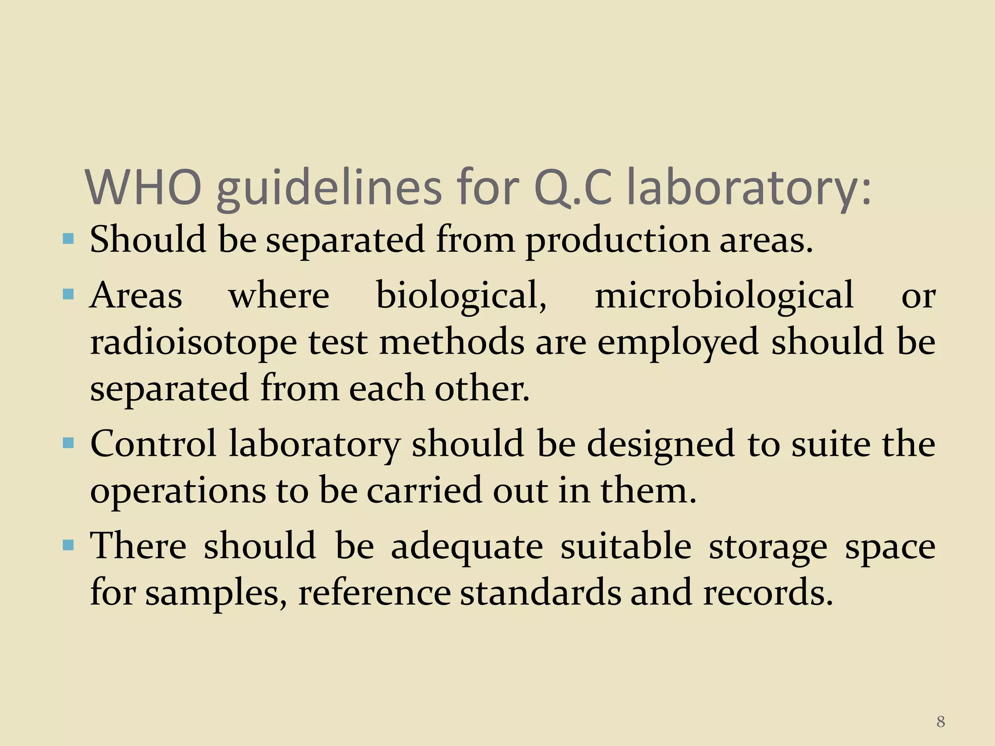 Quality control laboratory. | PPTX