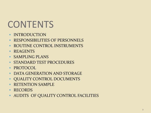 Quality control laboratory. | PPT