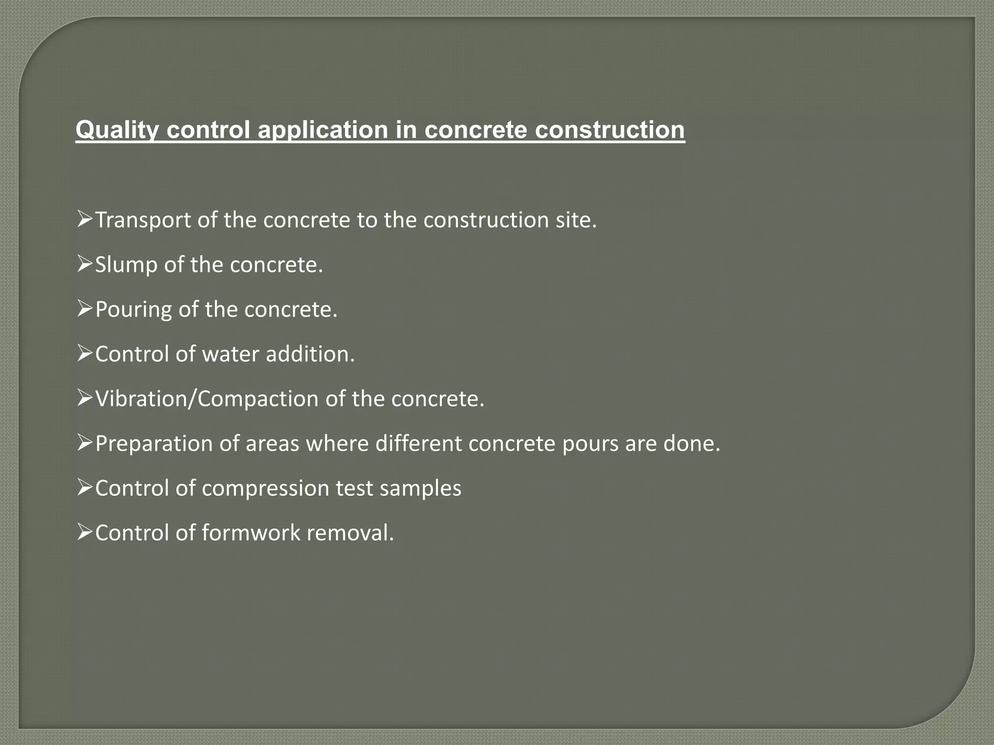 Quality control of concrete | PPTX