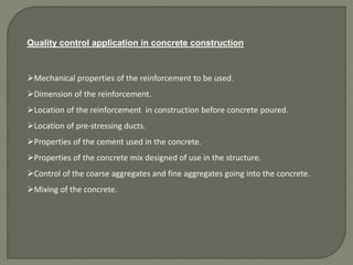 Quality control of concrete | PPTX