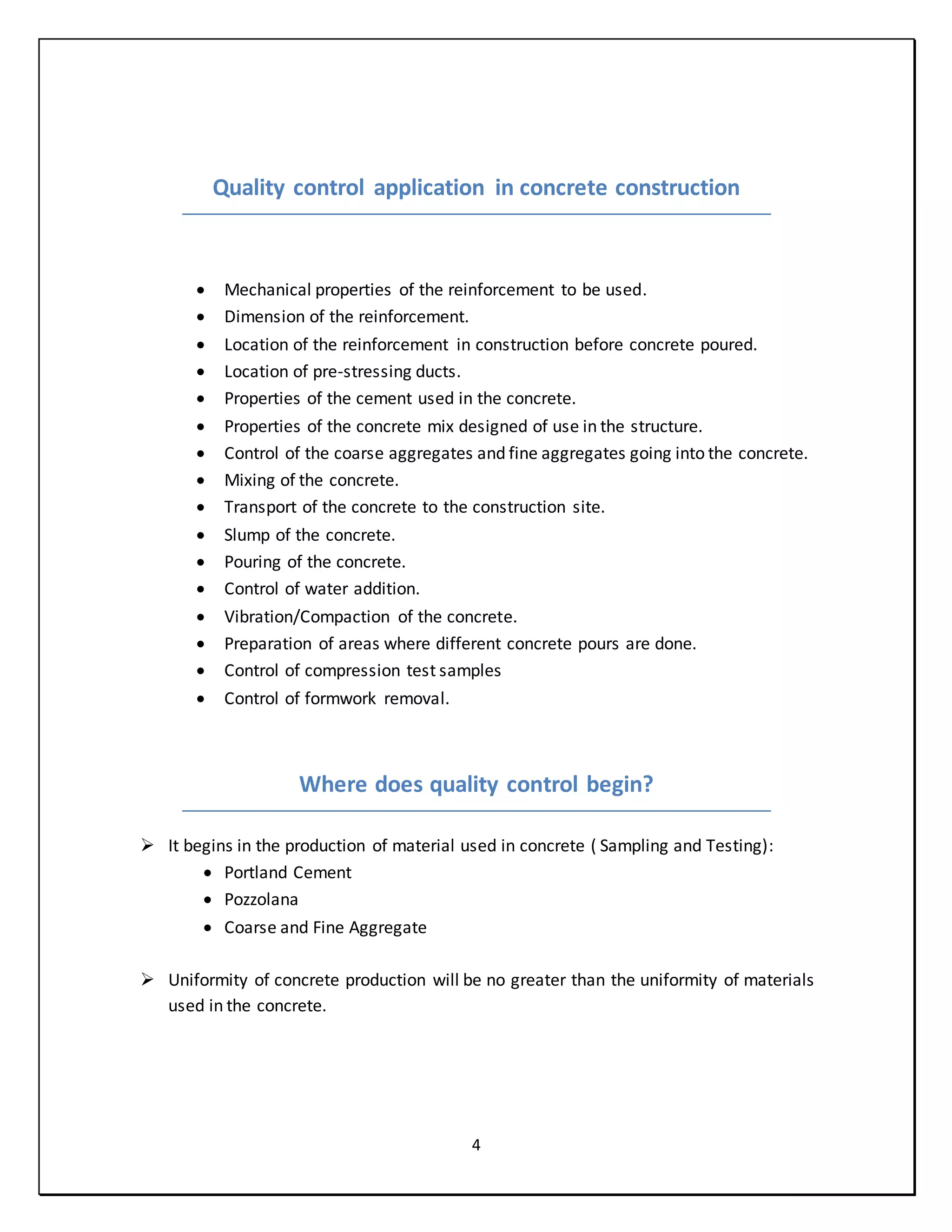 Quality control of concrete | DOCX