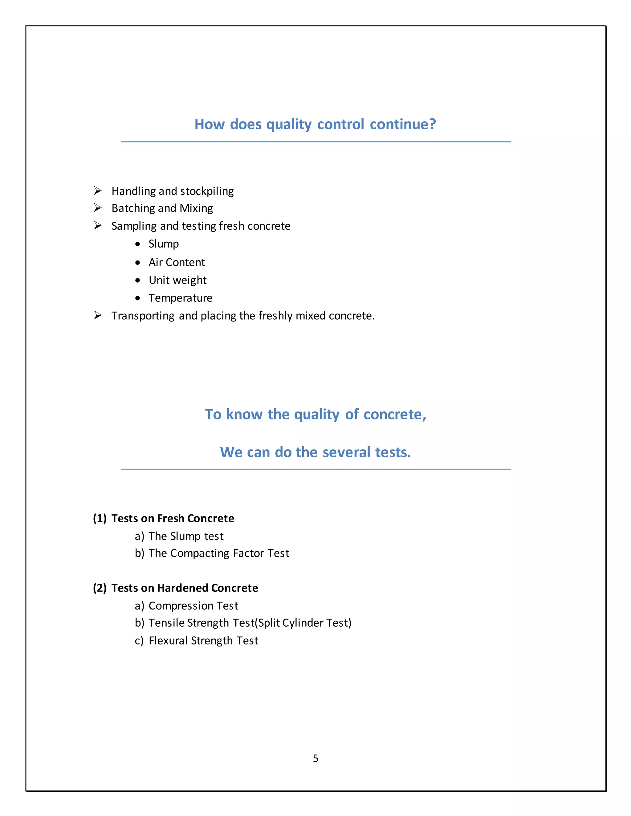 Quality control of concrete | DOCX