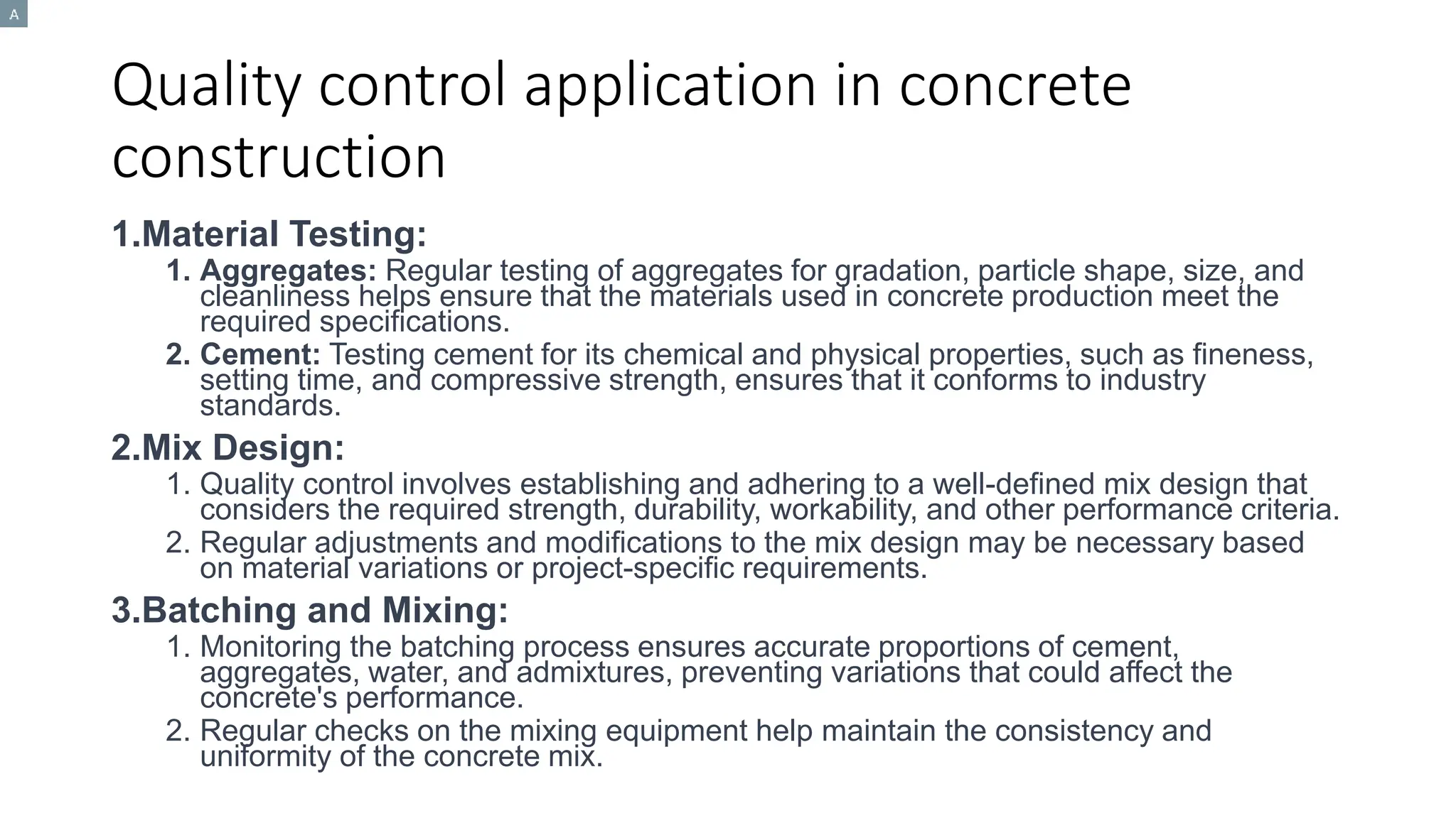 Quality control of concrete and its importance | PPTX
