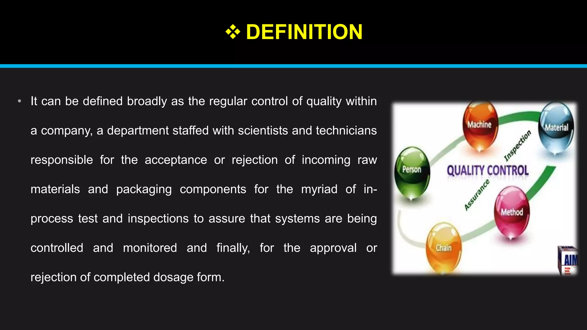 Quality control of drugs and pharmaceuticals | PPTX