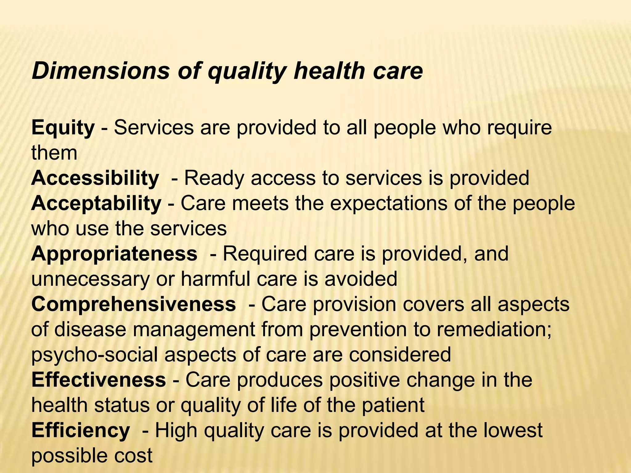 Quality control of healthcare | PPSX