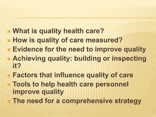 Quality control of healthcare | PPSX