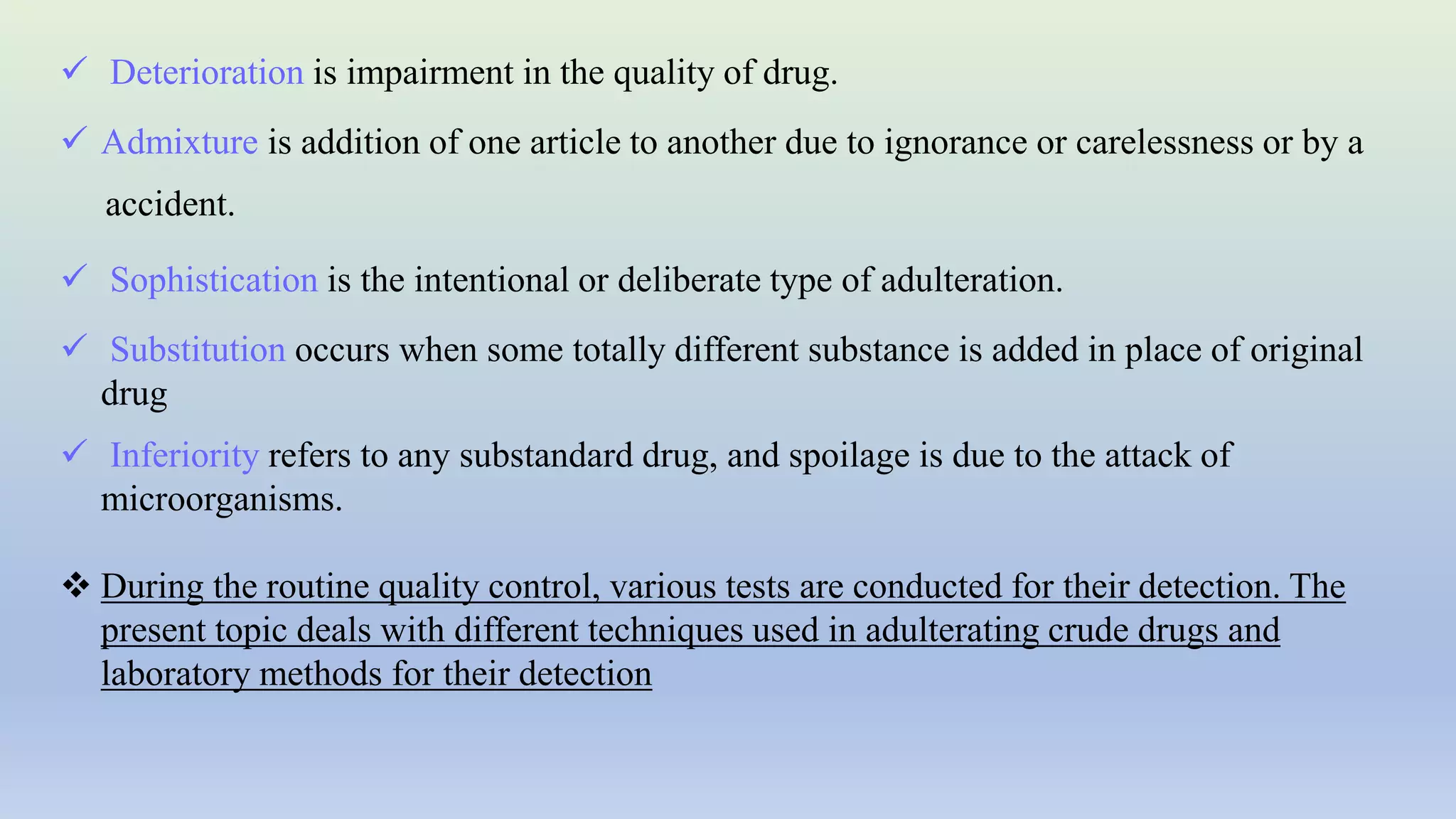 QUALITY CONTROL OF DRUGS OF NATURAL ORIGIN | PDF