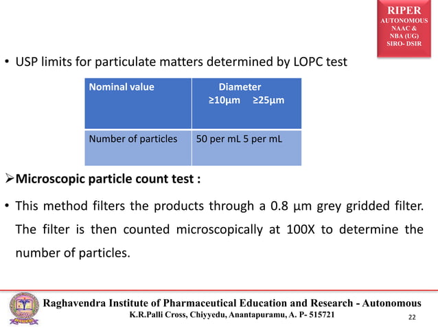 Quality Control Tests for Ophthalmics | PPTX | Eye and Vision ...