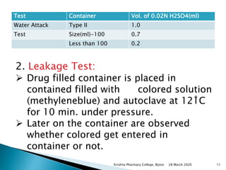 Quality control of packaging material | PPTX