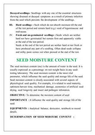 Quality control of seeds | DOCX