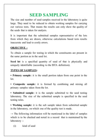 Quality control of seeds | DOCX