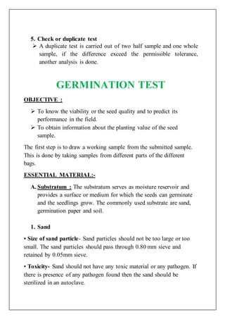 Quality control of seeds | DOCX