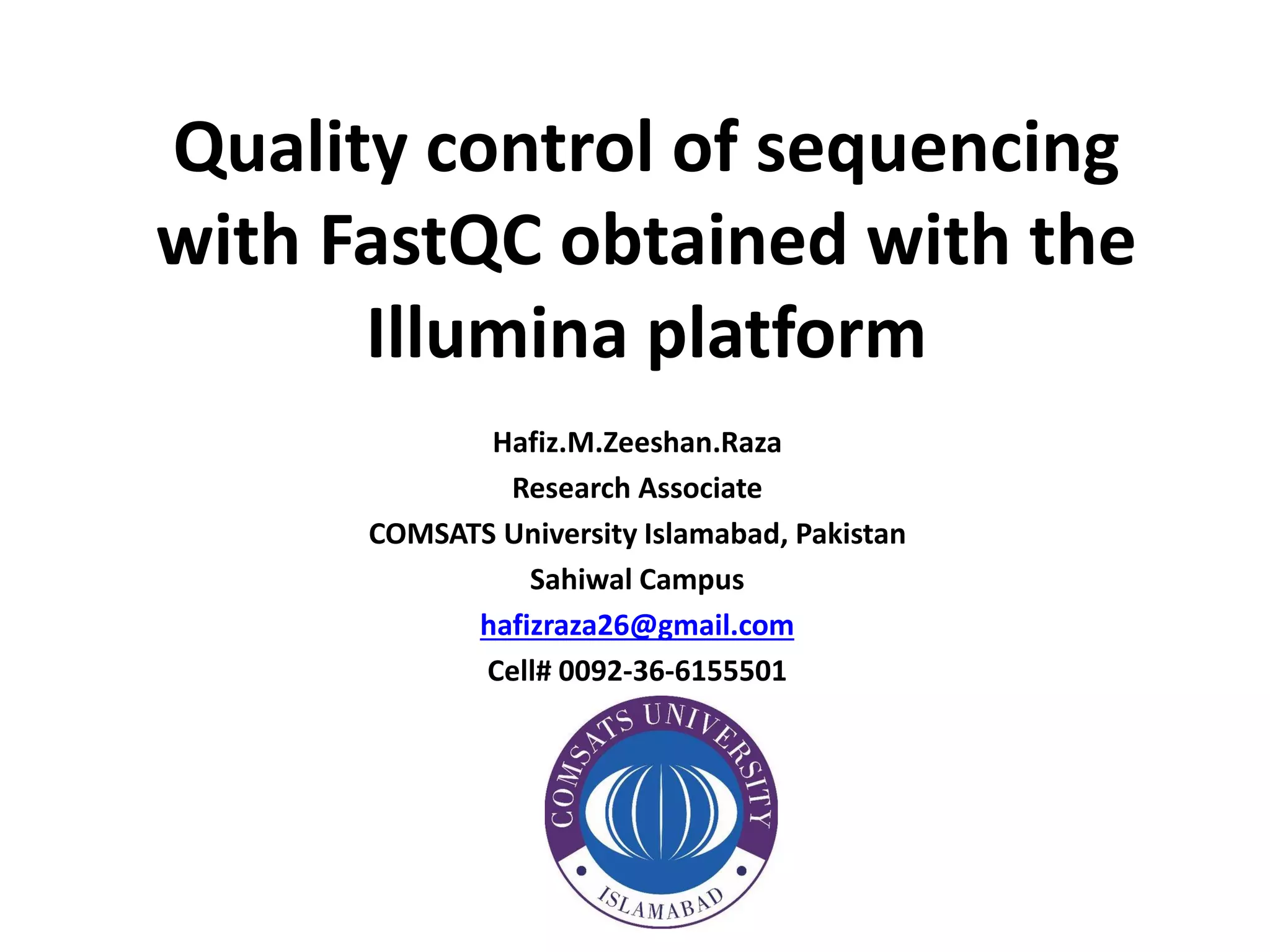 Quality control of sequencing with fast qc obtained with | PDF