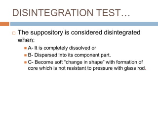 Quality control of suppositories | PPTX