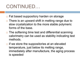 Quality control of suppositories | PPTX