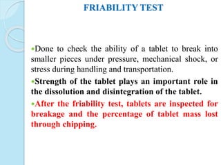 QUALITY CONTROL OF TABLETS | PPTX