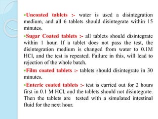 QUALITY CONTROL OF TABLETS | PPTX