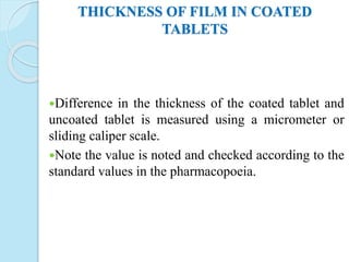 QUALITY CONTROL OF TABLETS | PPTX
