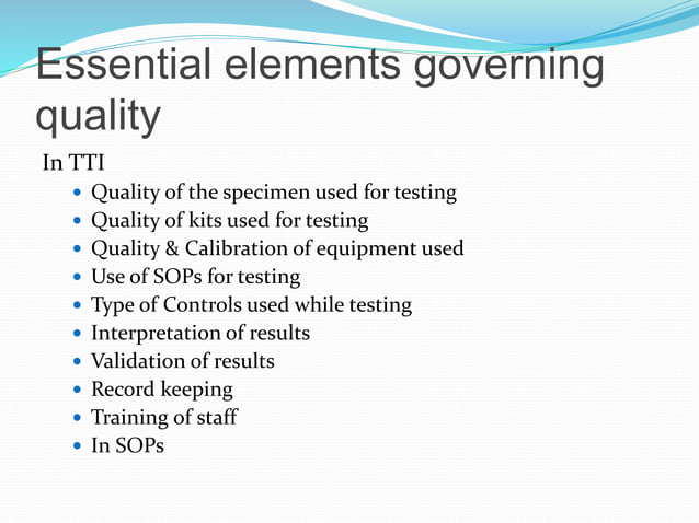 Quality control of tti | PPTX | Medical Tests | Medical Health