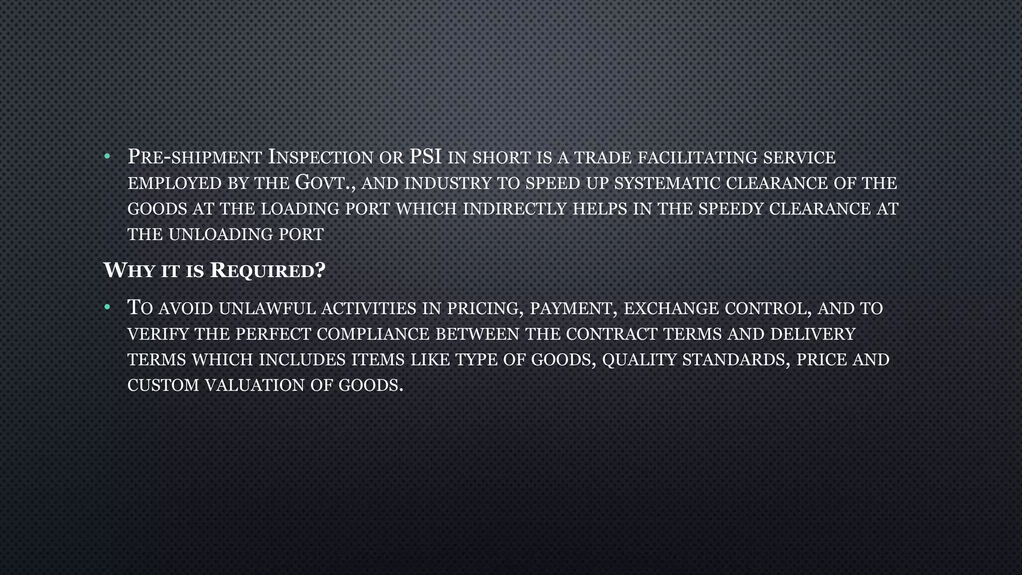 Quality control & pre shipment inspection | PPTX