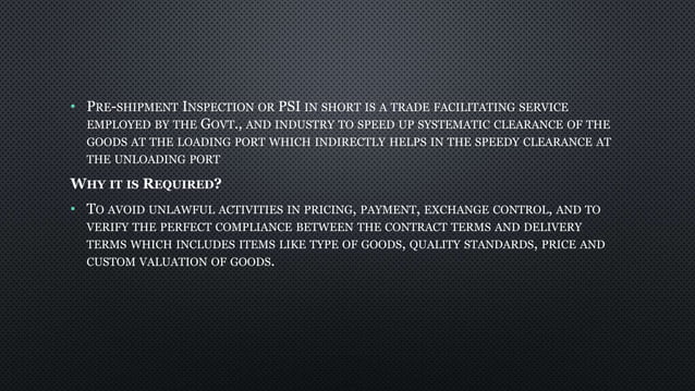 Quality control & pre shipment inspection | PPTX