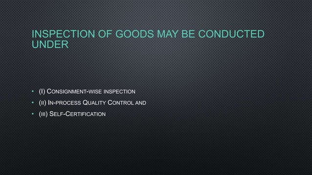 Quality control & pre shipment inspection | PPTX