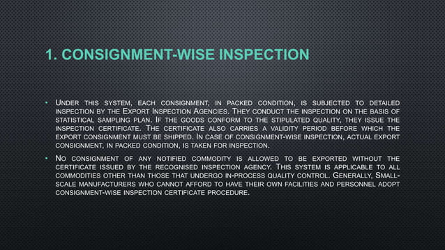 Quality control & pre shipment inspection | PPTX