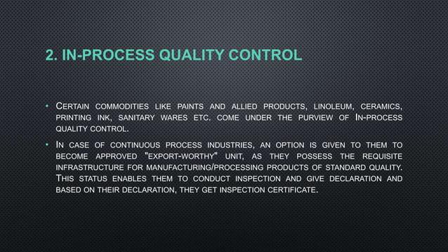 Quality control & pre shipment inspection | PPTX