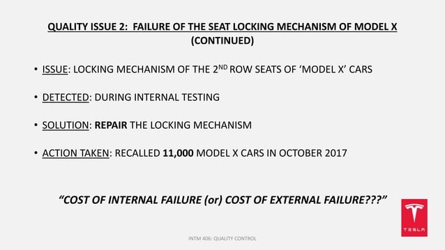 Tesla: Quality Issues | PPTX | Automotive Industry | Industries