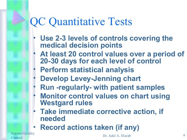Laboratory Internal Quality Control presentation master revision, 2014