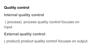 Quality control & quality assurance presentation | PPT