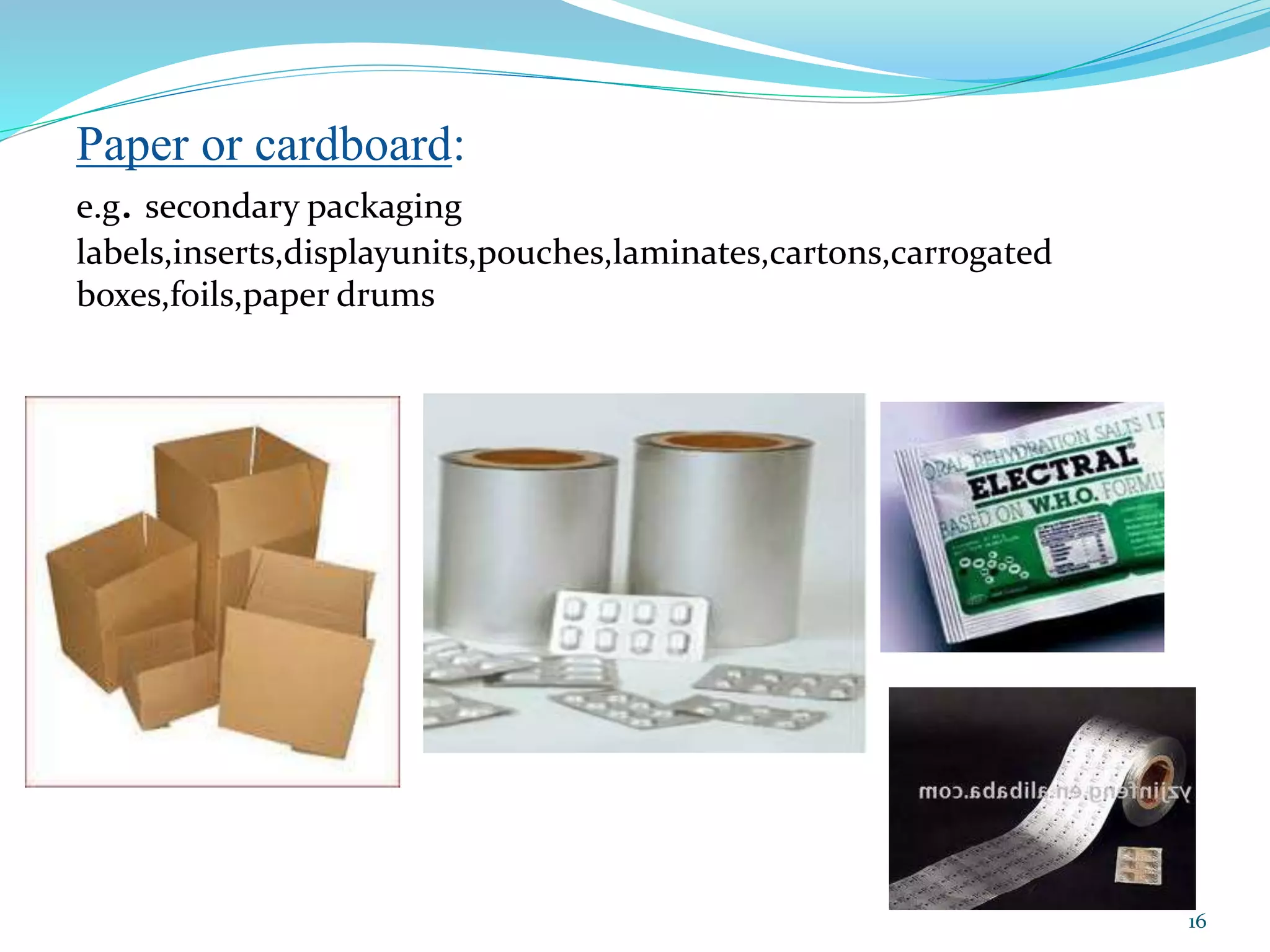 quality control test for containers, closures and secondary packing ...