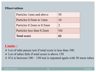 Quality control test for packaging material ,qc test for glass,metal ...