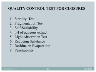 Quality control test for packaging material ,qc test for glass,metal ...